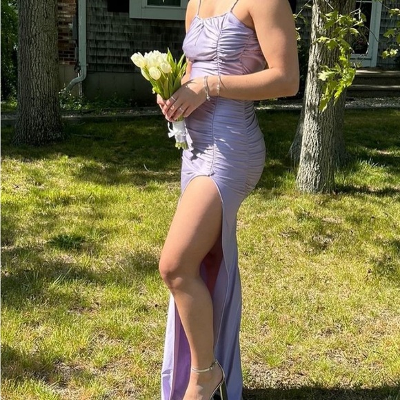 Dresses | Violet Colored Size Small Prom Dress Big Slit In Leg | Poshmark